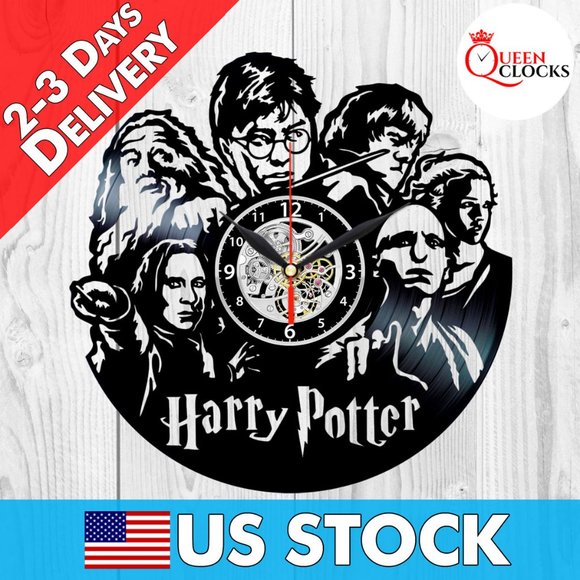 QueenClocks | Wall Decor | Harry Potter Clock Vinyl Record Wall Decor ...